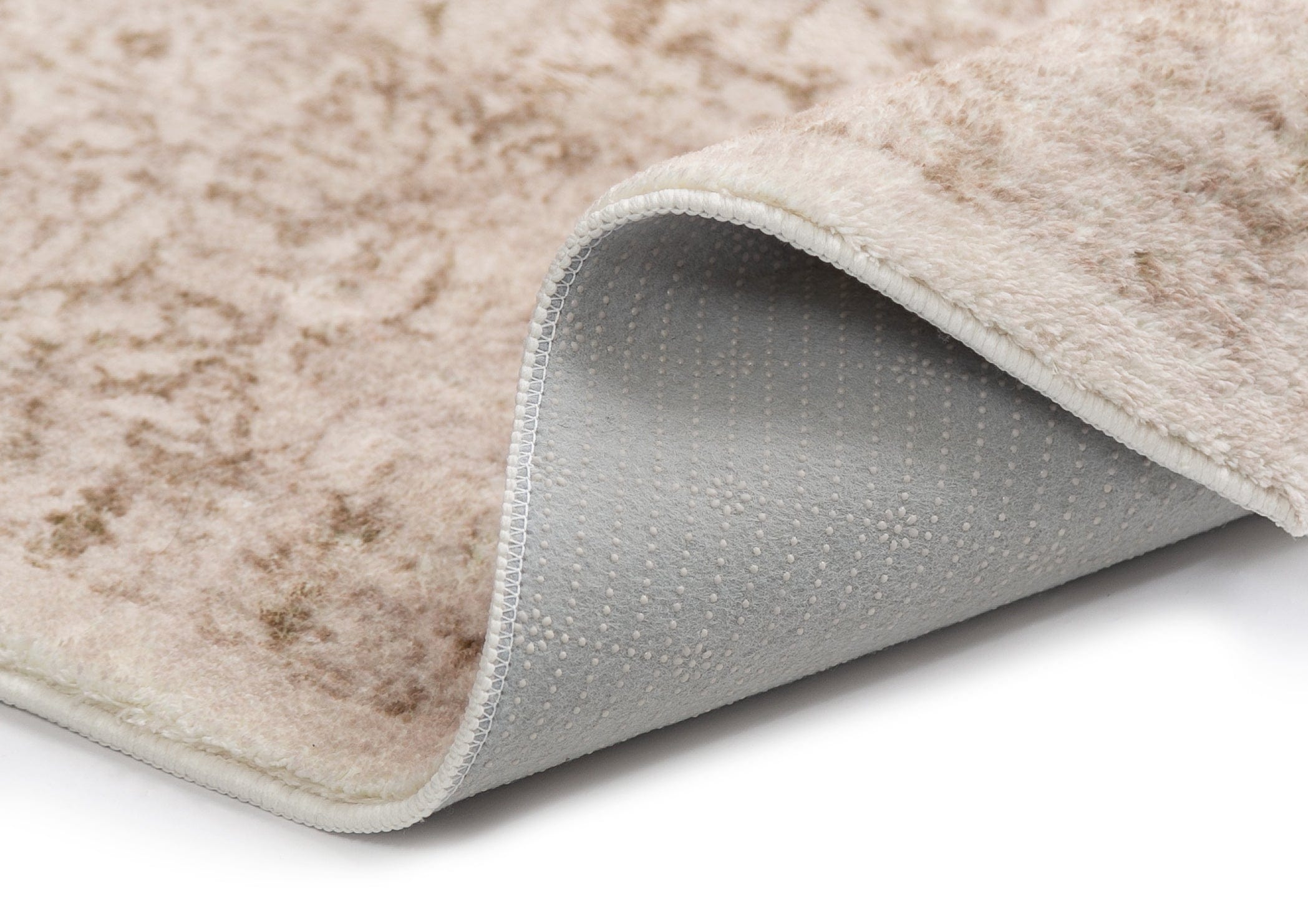 Mabay Beige Floral Medallion Washable Rug