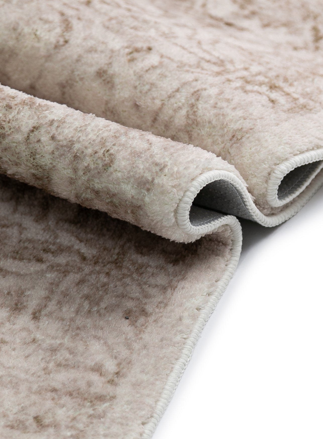 Mabay Beige Floral Medallion Washable Rug