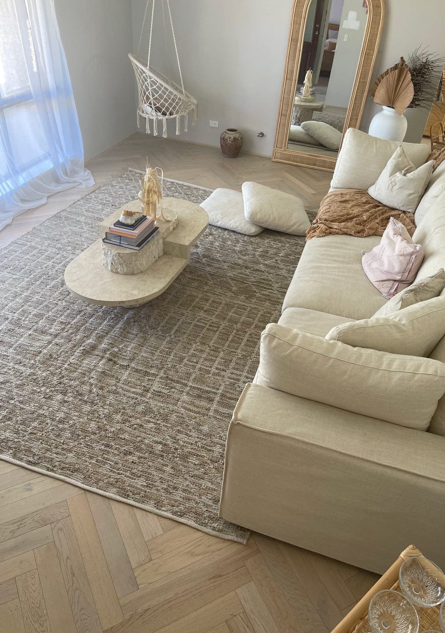 Mavis Tan Beige Tribal Rug